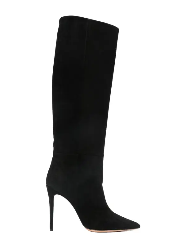 ANNA F. 110mm Suede Boots - Black