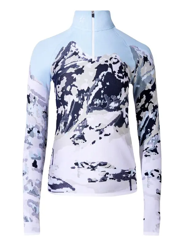 Perfect Moment Jacquard Quarter-zip Base Layer Top - Landscape