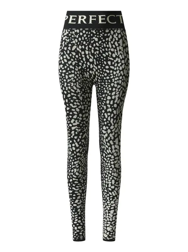 Perfect Moment Jacquard Base Layer Legging - Snow-leopard