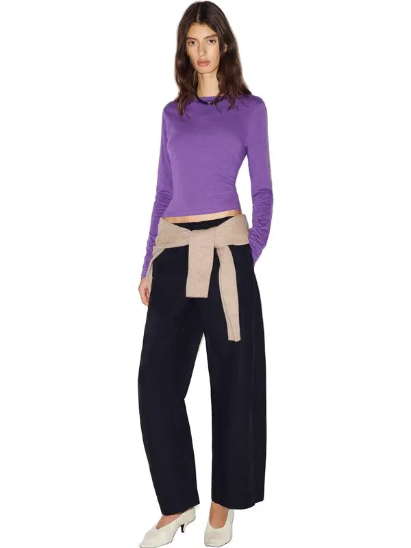 REFORMATION Ezra Slim Fit Long Sleeve - Purple