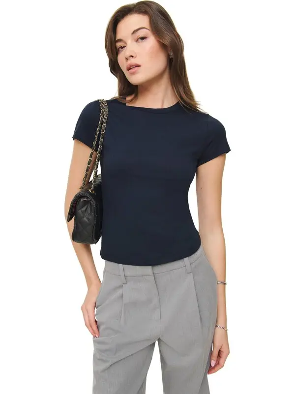 REFORMATION Max Slim T-shirt - Blue