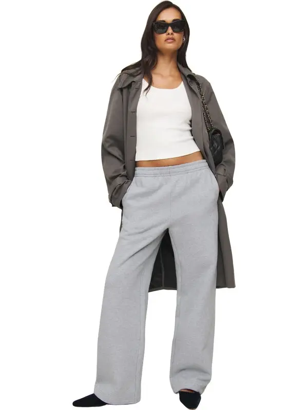 REFORMATION Kira Wide-leg Sweatpants - Grey