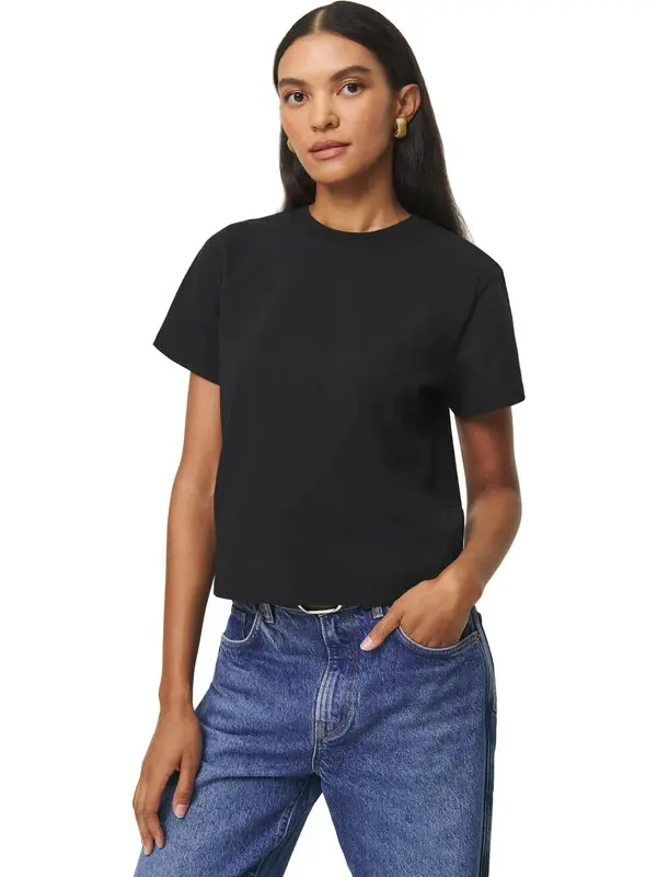 REFORMATION Rowan Crew T-shirt - Black