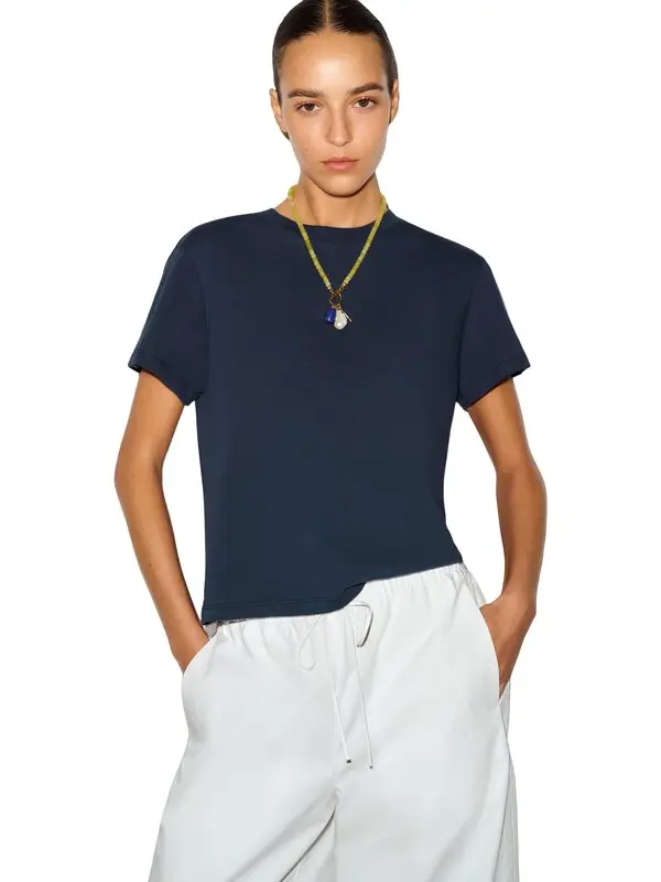REFORMATION Rowan Crew T-shirt - Blue