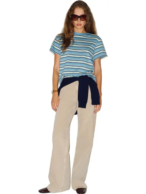 REFORMATION Rowan Crew T-shirt - Blue
