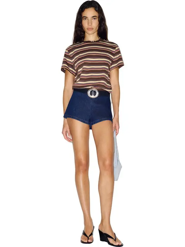 REFORMATION Rowan Crew T-shirt - Brown