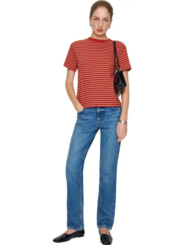 REFORMATION Rowan Crew T-shirt - Red