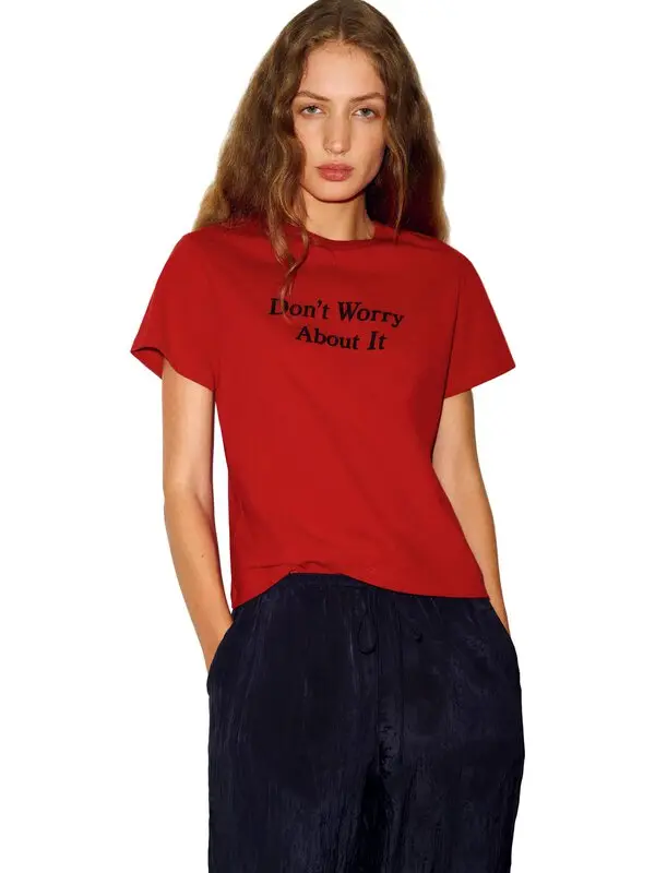 REFORMATION Rowan Crew T-shirt - Red