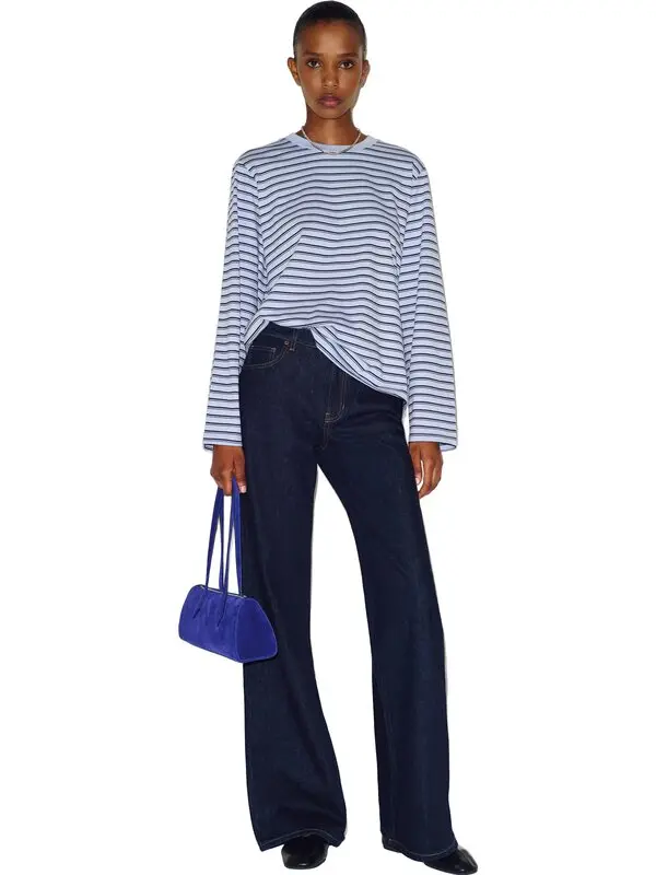 REFORMATION Asher Oversized Long Sleeve T-shirt - Blue