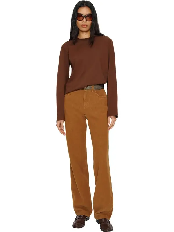 REFORMATION Asher Oversized Long Sleeve T-shirt - Brown