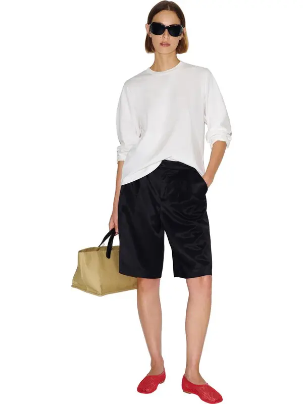 REFORMATION Asher Oversized Long Sleeve T-shirt - Ivory