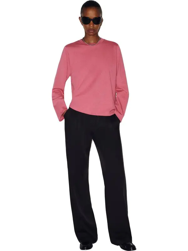 REFORMATION Asher Oversized Long Sleeve T-shirt - Pink