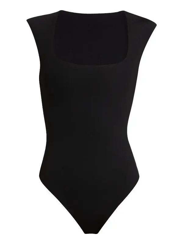 Commando Neoprene Cap-sleeve Bodysuit - Black