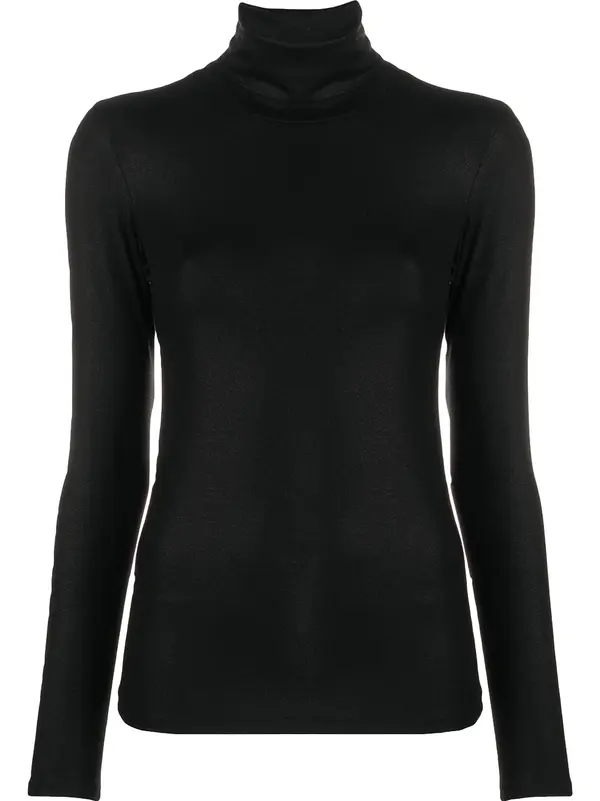 Majestic International Lurex High Neck Sweater - Black