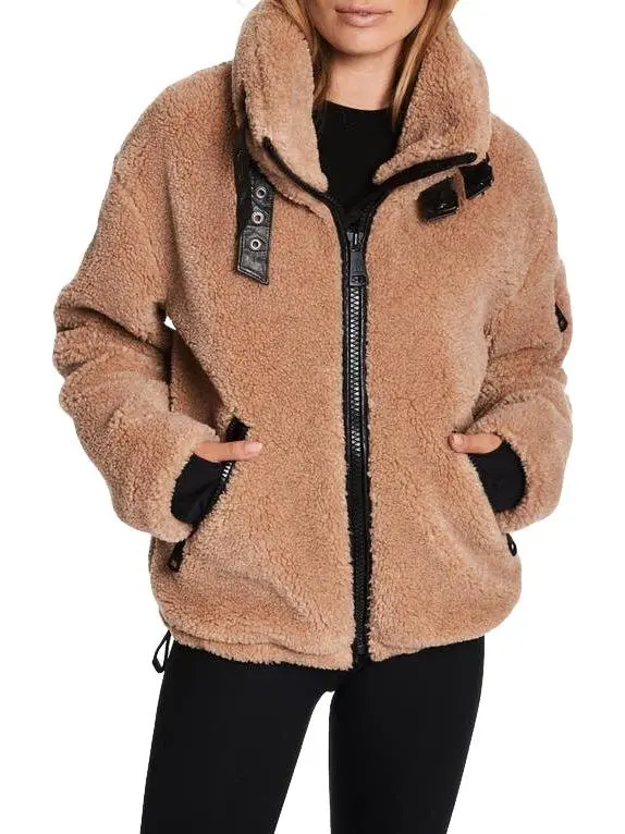Sam. Denver Faux Shearling Jacket - Camel