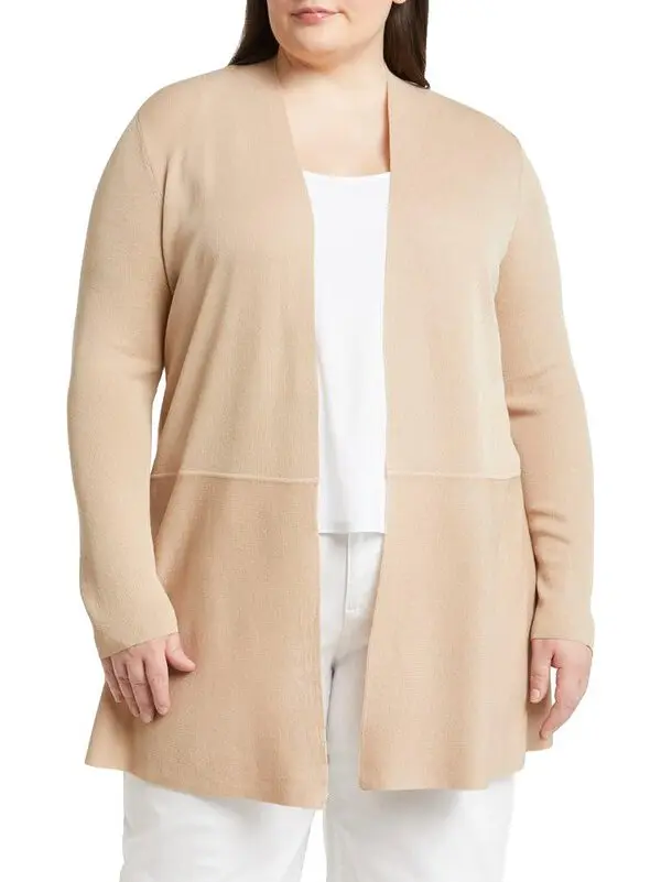 Anne Klein Monterey Open Front Cardigan - Latte
