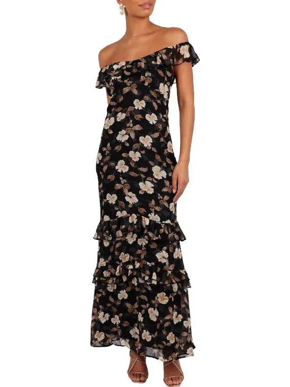 PETAL & PUP Irelynn Convertible Floral Maxi Dress - Black Floral