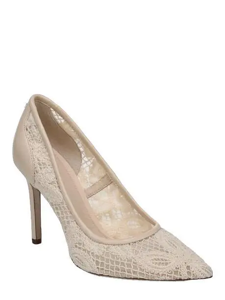 Sam Edelman Hazel Mesh Pointed Toe Pump - Warm Ivory