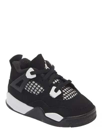 JORDAN Air 4 Retro Basketball Sneaker - Black/white/black