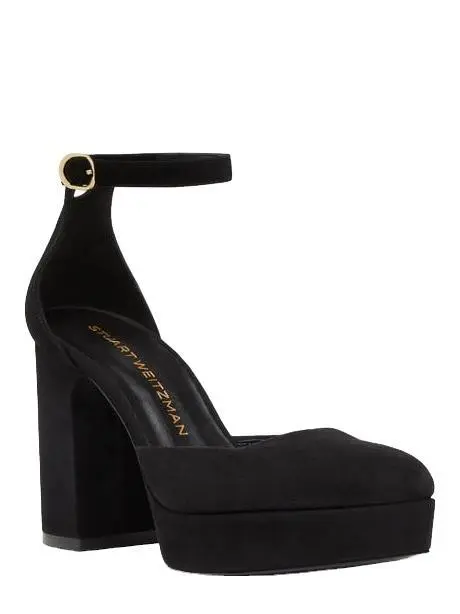 STUART WEITZMAN Dayna Platform Pump - Black Suede