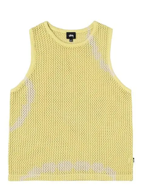 StÜssy O'dyed Mesh Tank Vest - Tie Dye/yellow