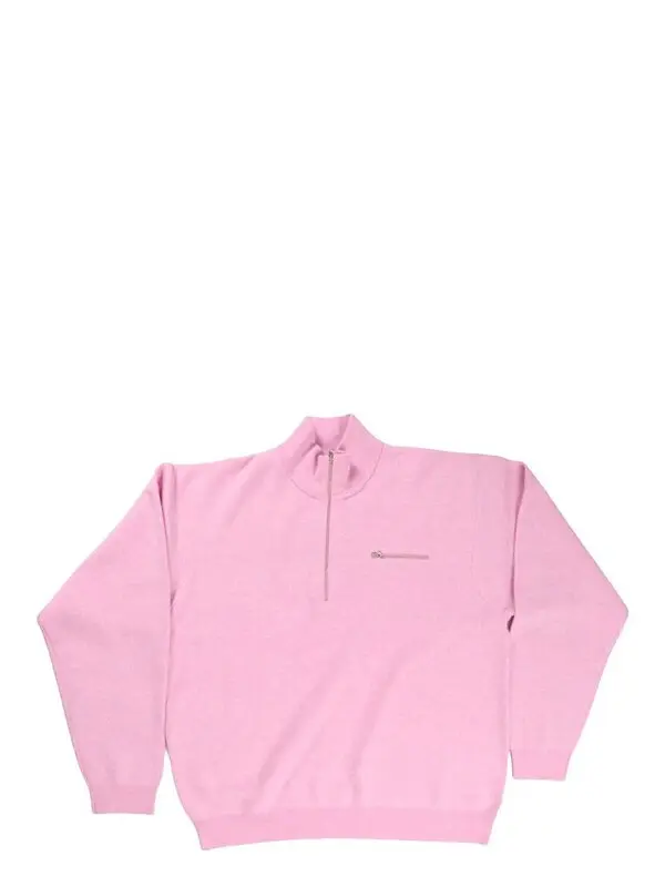 StÜssy Half Zip Mock Neck Sweater - Pink