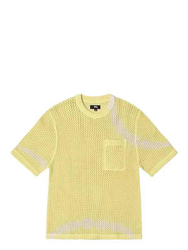 StÜssy O'dyed Mesh Crew Tee Shirt - Tie Dye/yellow