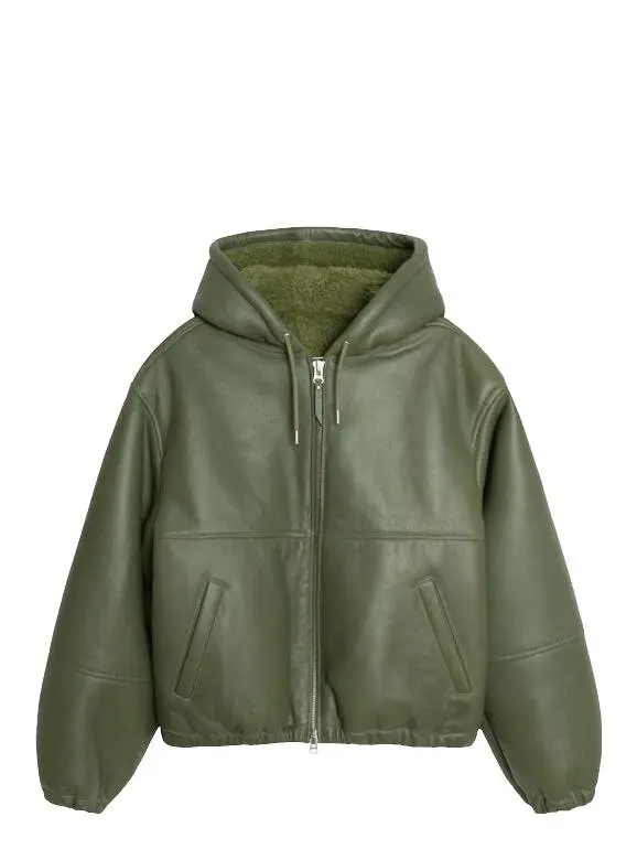StÜssy Shearling Hooded Work Jacket - Green