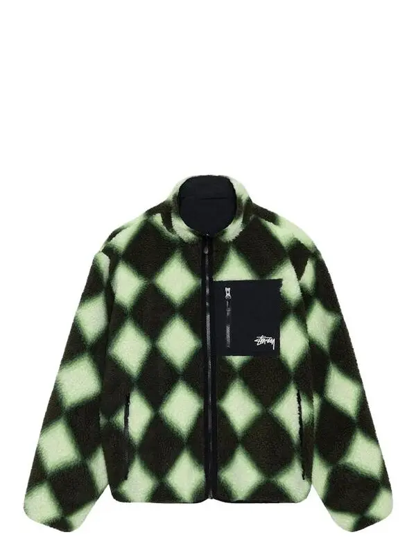 StÜssy Sherpa Reversible Diamond Jacket - Green