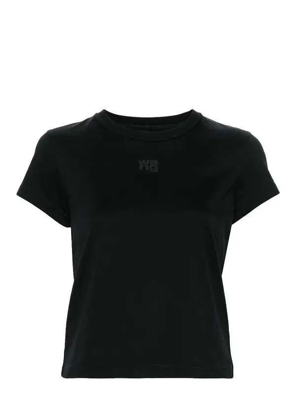 Alexander Wang Essential Jsy Shrunk Logo Tee - Black