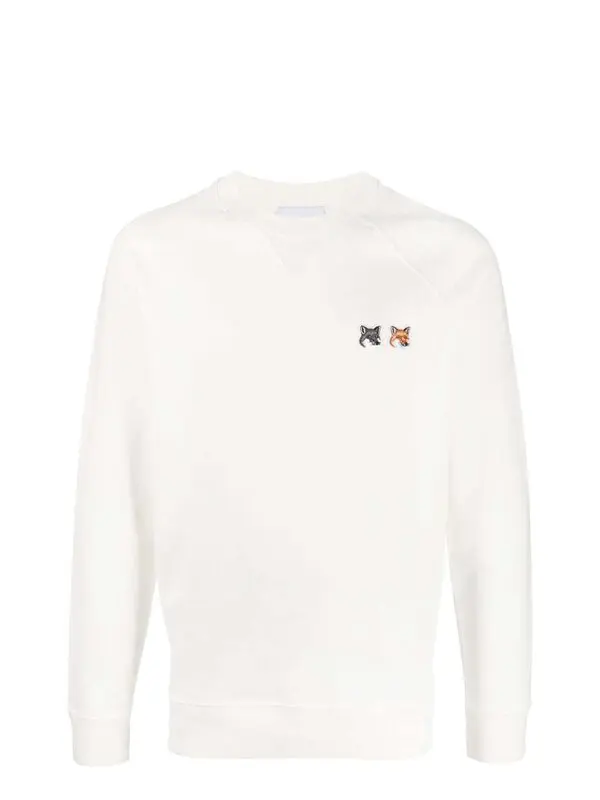 Maison Kitsuné Double Fox Head Patch Classic Sweatshirt - Ecru