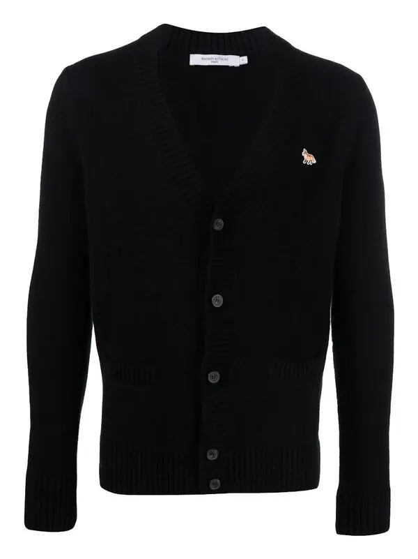 Maison Kitsuné Cosy Cardigan With Baby Fox Patch - Navy Blue