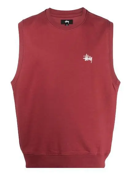 StÜssy Stock Fleece Vest - Washed Burgundy