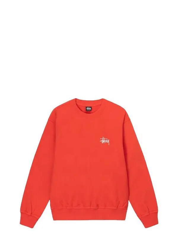 StÜssy Basic Pigment Dyed Crewneck Sweatshirt - Tomato