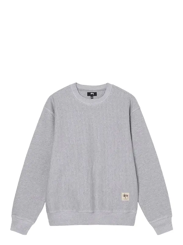 StÜssy Contrast Stitch Crew Neck Sweater - Grey Heather