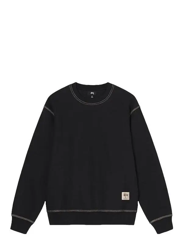 StÜssy Contrast Stitch Label Crew Sweater - Black