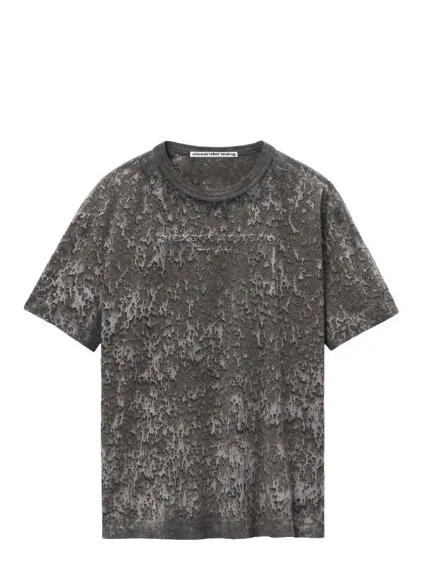 Alexander Wang Embossed Logo Tee - Steel Grey