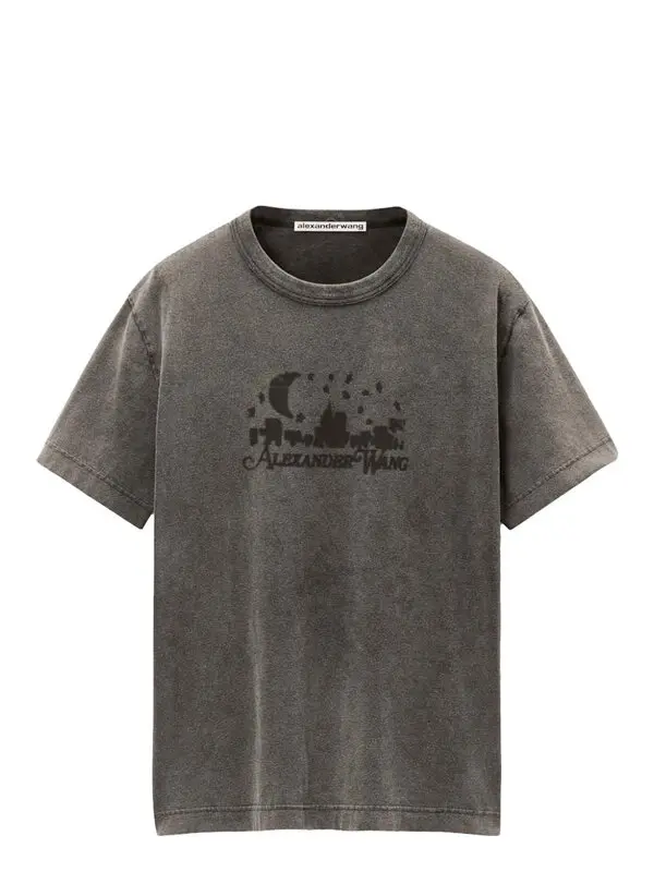 Alexander Wang Skyline Logo Graphic T-shirt - Washed Charcoal