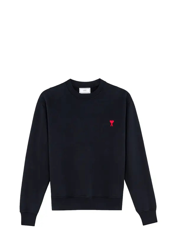 Ami De Coeur Embroidered Crewneck Sweatshirt - Black/red