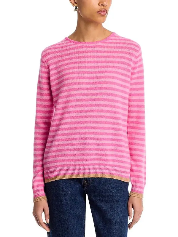 Jumper 1234 Cashmere Striped Sweater - Azalea Candy