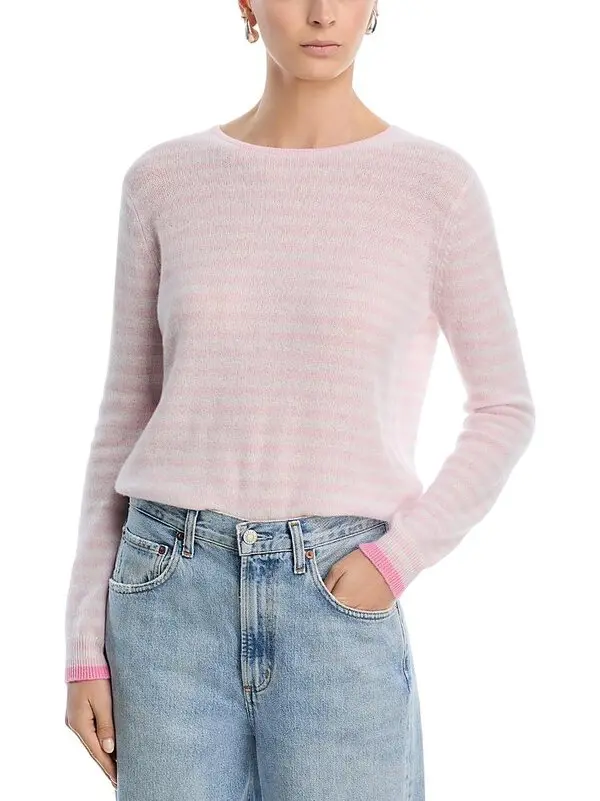 Jumper 1234 Cashmere Tipped Little Stripe Sweater - Sakura Lily Candy