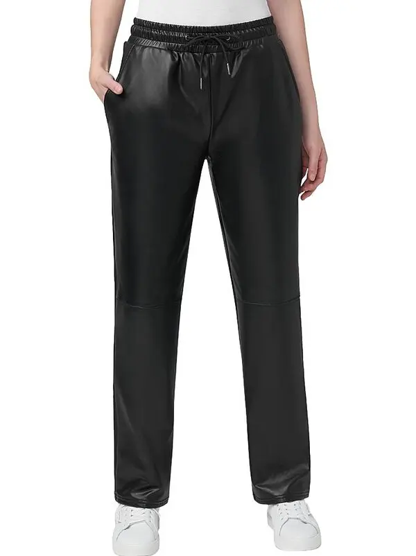 Hue Faux Leather Pants - Black