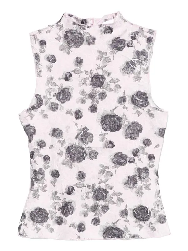 GANNI Floral-print Top - Pink