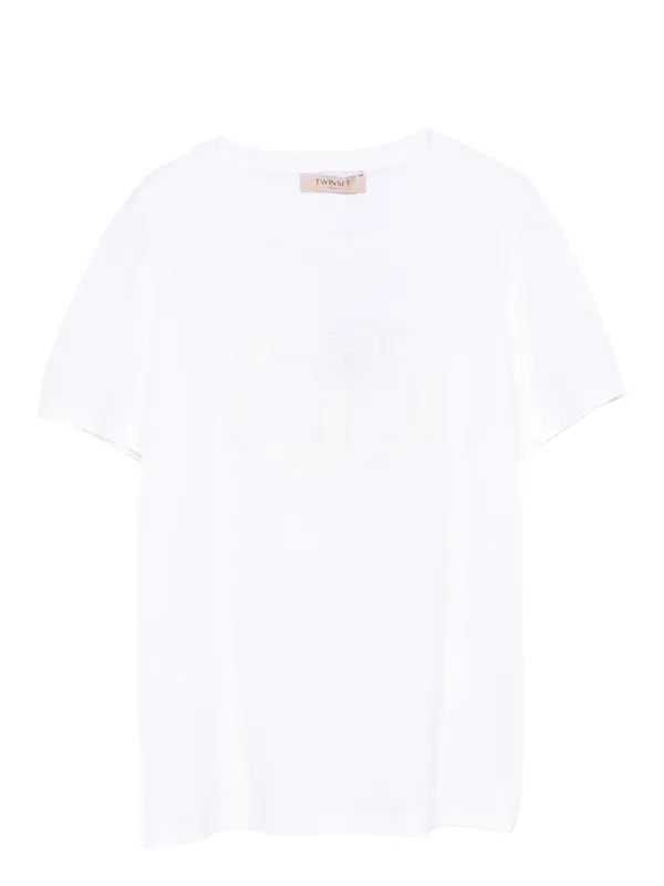 TWINSET Logo-embroidered T-shirt - White