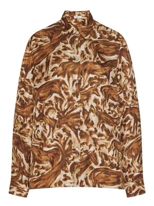 Rosetta Getty Relaxed Fit Graphic Print Shirt - Brown