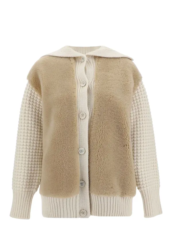 Fabiana Filippi Shearling Cardigan - Neutrals
