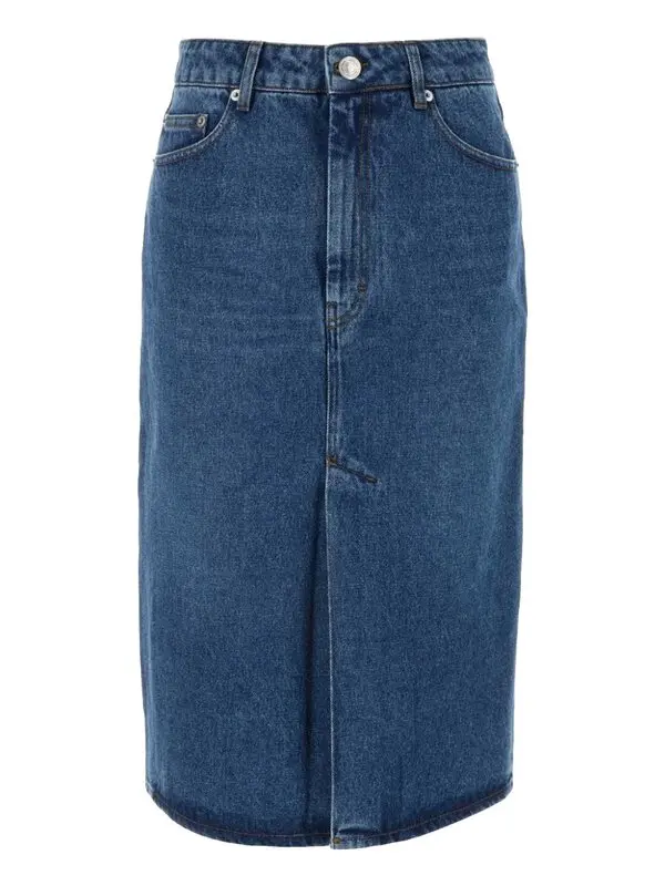 Ami Pencil Denim Skirt - Blue