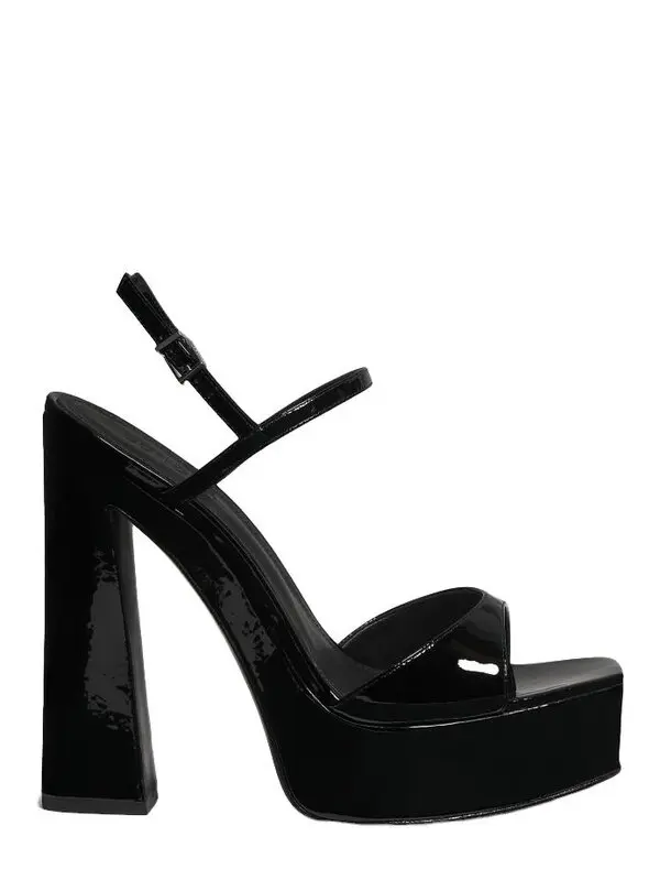 Schutz Arlene 152mm Patent Leather Platform Sandals - Black