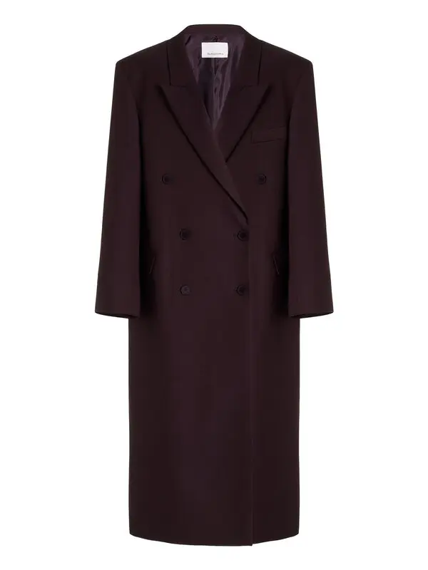 THE FRANKIE SHOP Jane" Double-breasted Wool-blend Suiting Coat - Purple