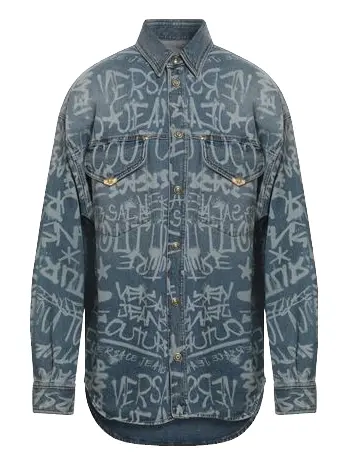 Versace Denim Shirt Size Cotton, Elastane - Blue